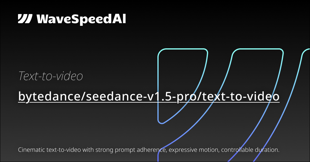 Seedance 1.5 Pro Text to Video | Text To Video 1080p | WaveSpeedAI